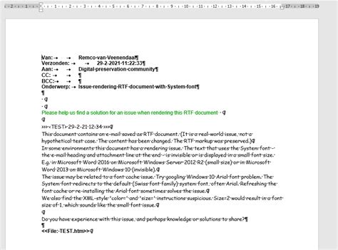 Issue With System Font In RTF Documents Open Preservation Foundation