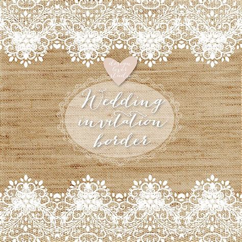Lace Border Rustic Wedding Invitation Border Frame Lace Etsy