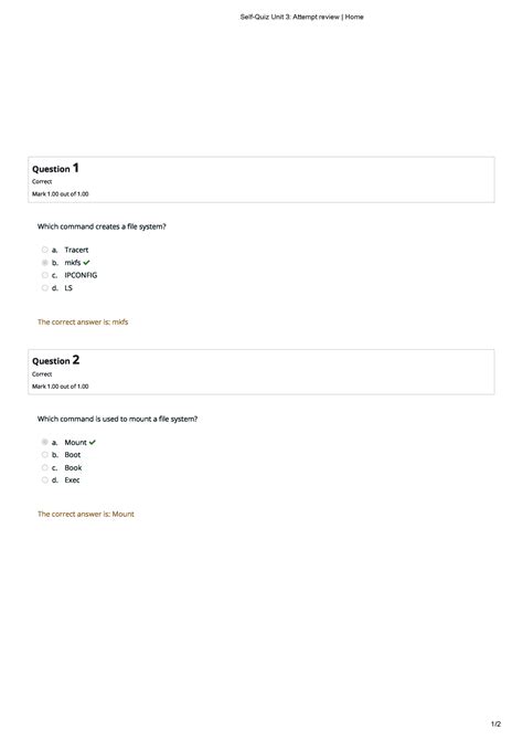 Self Quiz Unit 3 Attempt Review Home 3 Self Quiz Unit 3 Attempt