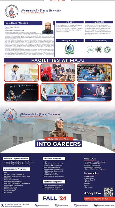 Muhammad Ali Jinnah University Karachi Admission Notice In Thenews