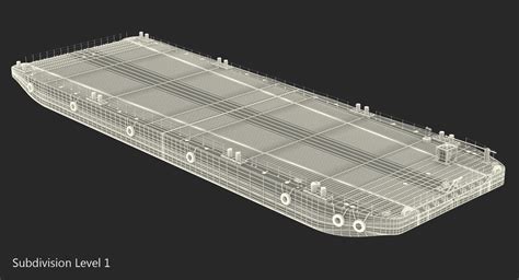 Flat Top Barge 3d Model 79 3ds C4d Fbx Ma Obj Max Blend Lxo