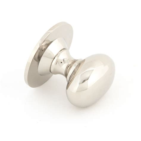 Large Polished Nickel Oval Cabinet Knob From Period Home Style