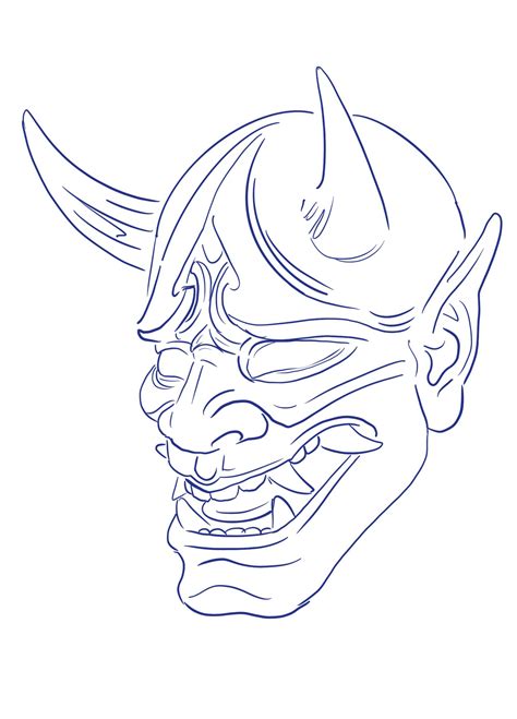 How To Draw Oni Mask