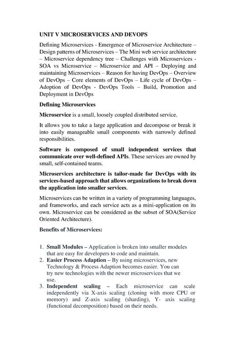 Unit 5 Cloud Computing Unit V Microservices And Devops Defining
