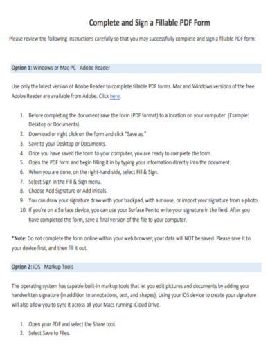 FREE PDF Fillable Document Samples To Download