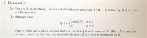 solved do a and b a let c epsilon r be arbitrary use