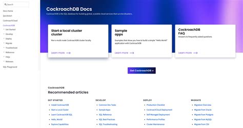 Accessibility Improvements And Interactive Sql Shell Now In Cockroachdb Docs