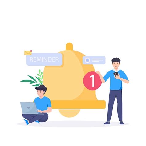 Premium Vector Smartphone With Alarm Clock Reminder Message On Screen New Notice On The Phone