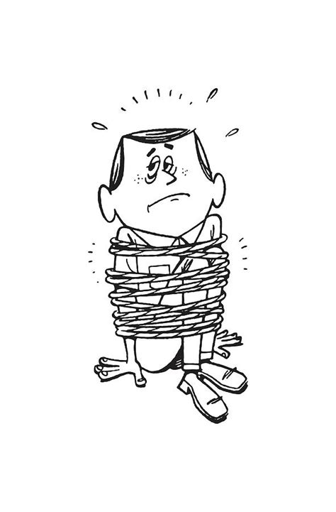 Man Tied Up In Rope Drawing By Csa Images Pixels