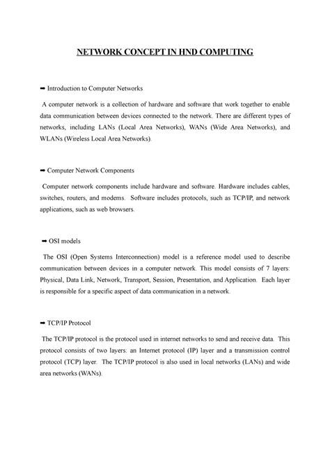 Network Concept In Hnd Computing Network Concept In Hnd Computing ️ Introduction To Computer