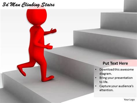 D Man Climbing Stairs Ppt Graphics Icons Powerpoint PowerPoint Presentation Sample