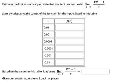 solved 12 1 estimate the limit numerically or state that