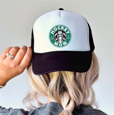 Cute Hockey Mom Trucker Hat Coffee Lover T Idea Etsy