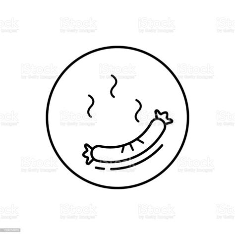 소시지 채식 주의 자 아이콘 Ui 및 Ux 웹 사이트 또는 모바일 응용 프로그램에 대한 채식 아이콘의 간단한 라인 개요 벡터 요소 개념에 대한 스톡 벡터 아트 및 기타