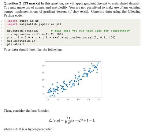 apply gradient descent to a simulated dataset with
