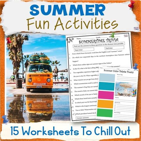 Summer Activities Summer School Ice Breakers Time Fillers Ela Worksheets