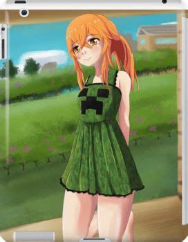 Minecraft Mob Talker Cupa The Creeper Ipad Snap Case by Qcoolcan Фан арт