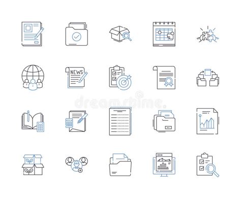 Office Documentation Outline Icons Collection Office Documentation Files Paperwork Records