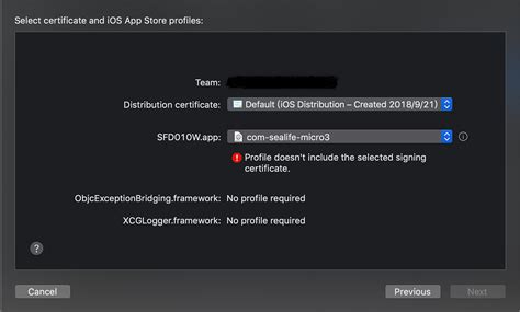 Xcode Distribution Error — Profile Doesnt Include The Selected Signing