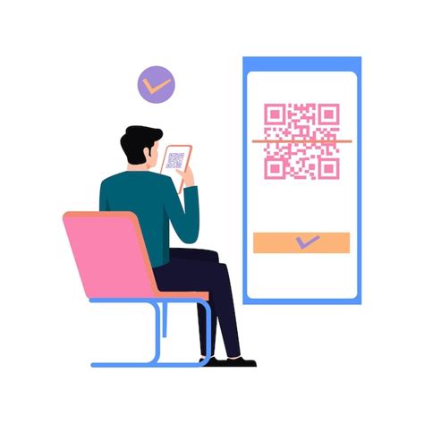 Premium Vector Babe Scanning Qr Code