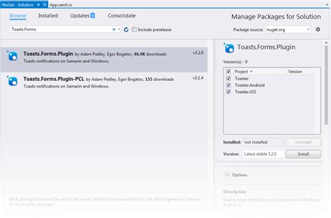 Wpf Thoughts Xamarin Forms Toast