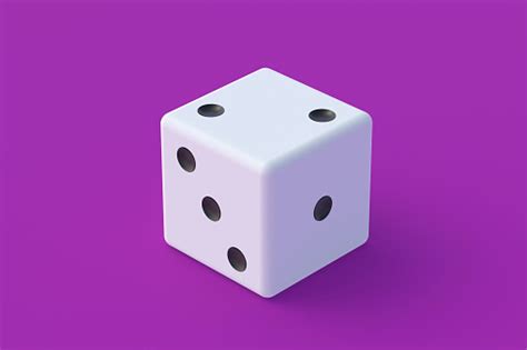 보드 게임 도박에 중독 카지노 게임 무작위 상금 잭 팟 온 가족을 위한 레저 엔터테인먼트 보라색 배경에 하나의 주사위 3d 렌더 주사위에 대한 스톡 사진 및 기타 이미지