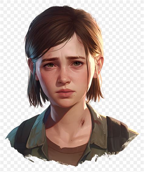 Ellie Williams Realistic Cartoon Girl With A Thoughtful Expression