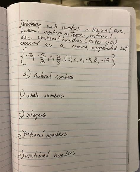 solved а a determine wich numbers in the set are natural