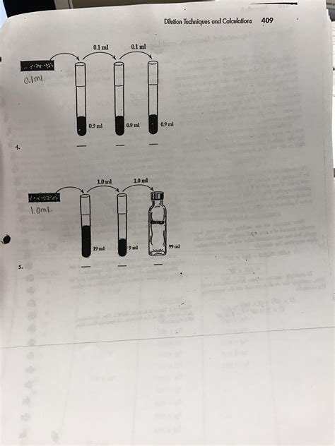 solved 1 0ml 0 1 ml 0 9 ml 1 0ml 19 ml dilution techniques