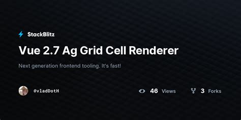 Vue 27 Ag Grid Cell Renderer Stackblitz