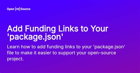 add funding links to your package json open {re}source