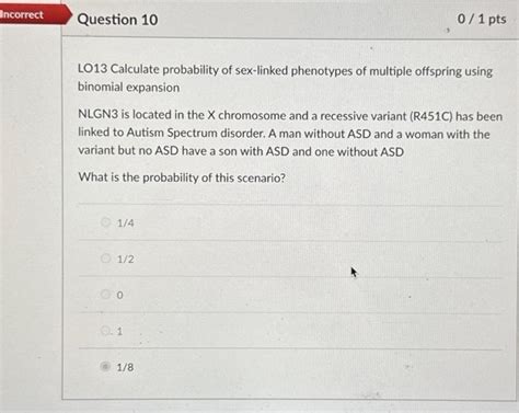 Solved Lo13 Calculate Probability Of Sex Linked Phenotypes Solved Lo13 Calculate Probability Of Sex Linked Phenotypes