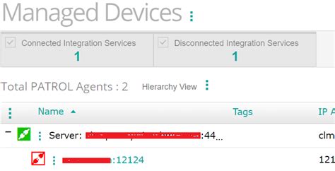 Integration Service Tsisis Shows Disconnected To Truesight Infrastructure Management Server