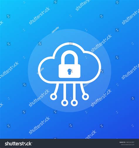 Secure Cloud Access Icon Web Vector Stock Vector Royalty Free