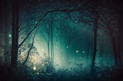 Premium Ai Image Fog In Forest Glitter Background