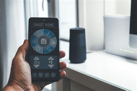 Premium Photo Smart Home Application On Smartphone Domotic Technology