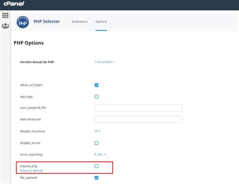 Ocultar versión de PHP usada en el servidor desde cPanel PC Solución