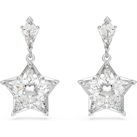 Swarovski Women Earrings Ear Pendant Star Stainless Steel Stella