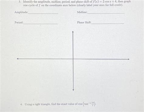 Solved Identify The Amplitude Midline Period And Phase Chegg