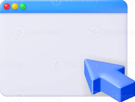 3d Browser Window With Mouse Cursor 35711714 Png