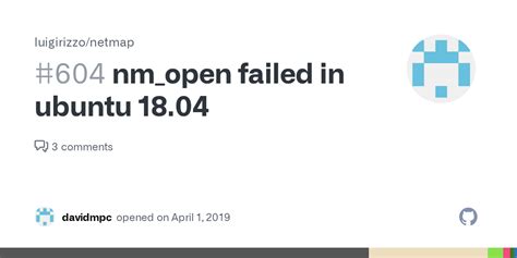 Nm Open Failed In Ubuntu Issue Luigirizzo Netmap GitHub