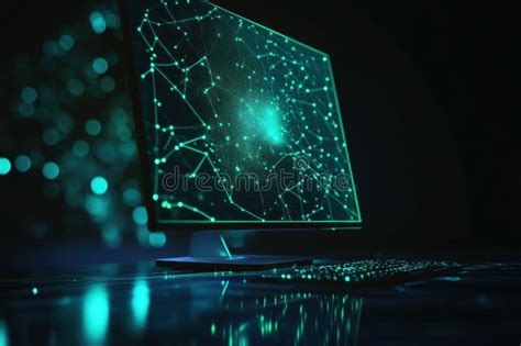 A Glowing Green Grid And A Monitor Icon Highlight Digital Support And