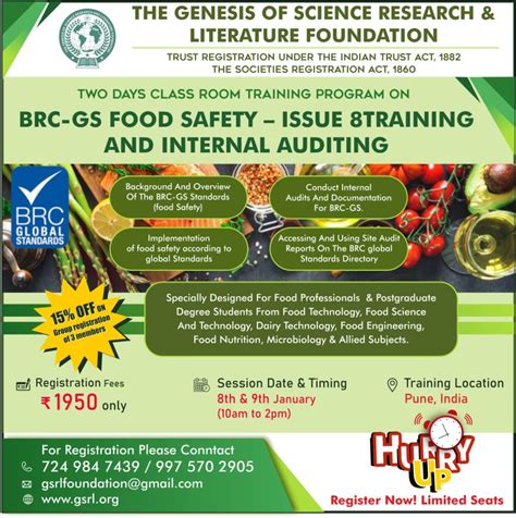 Revised Brc Gs Issue 8 Food Safety Internal Auditor Onkar S