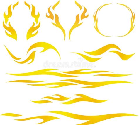 Vector Flames Stock Vector Illustration Of Glowing Orange 9683994