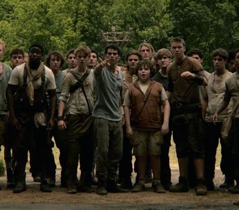 The Maze Runner Movie Still Shows A Group Shot Of The Gladers CINEMABLEND
