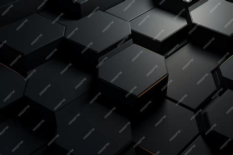 Premium Photo Abstract Black Hexagonal Overlap Layer Backgroundhexagon Shape Rotation