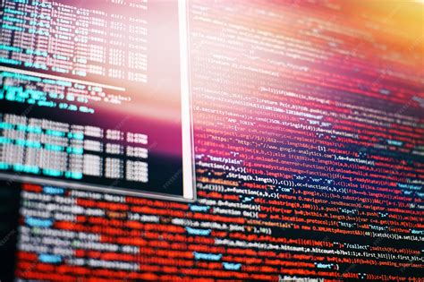 Premium Photo Css Javascript And Html Usage Monitor Closeup Of