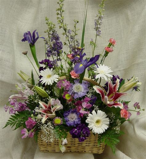 Spring Garden Basket Funeral Sympathy Flowers Delivery