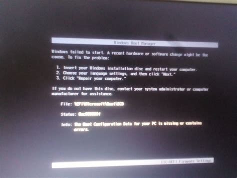 The Boot Configuration Data For Your Pc Is Missing Pecetowicz