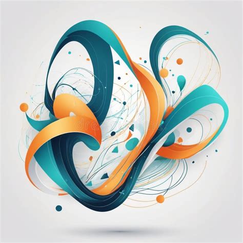 Abstract Data Flow Flowing Lines And Geometric Shapes Representing The Movement Of Data And